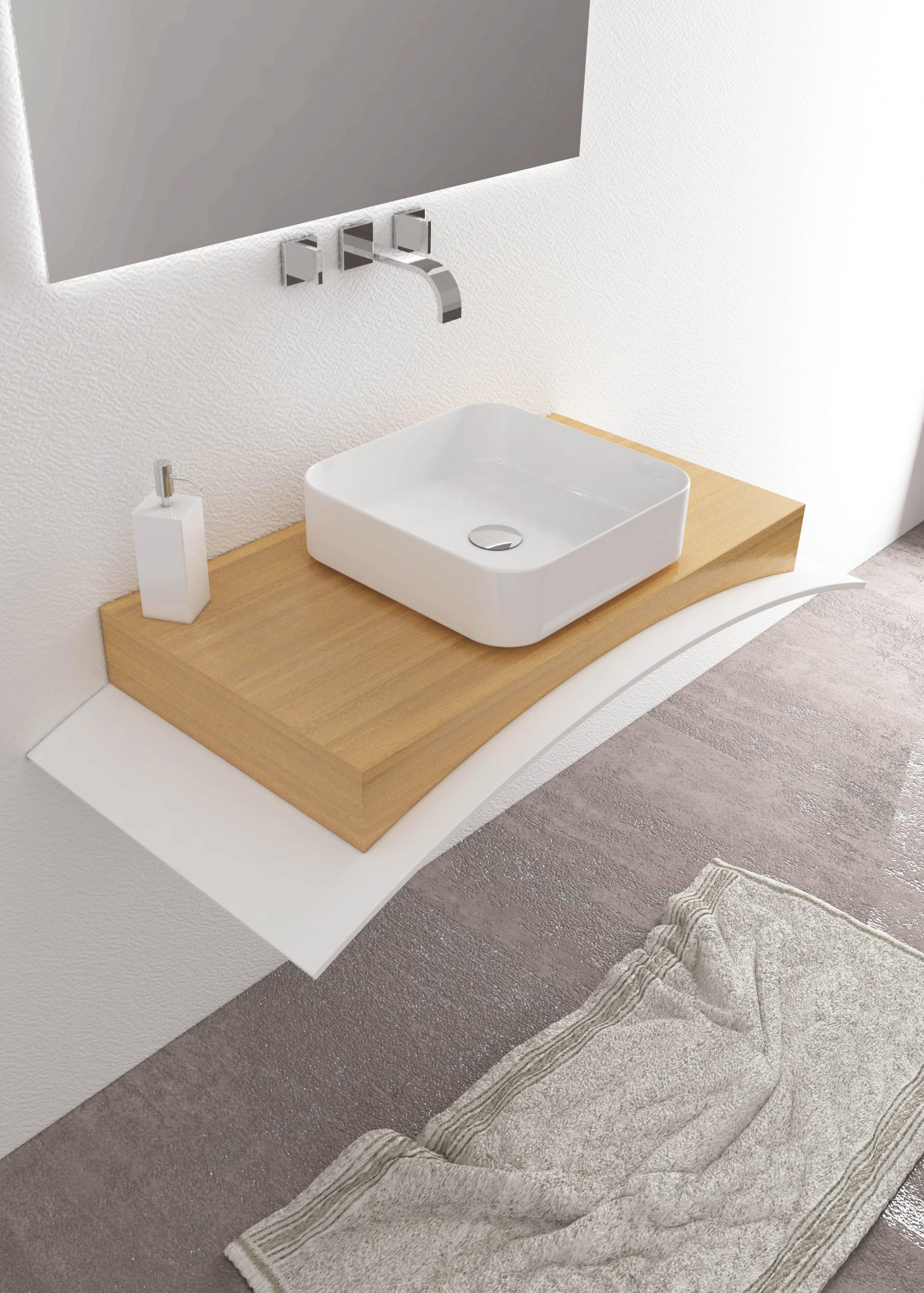 Lama lavabo quadrato cm.40x40 Opera Sanitari - Fantaceramiche